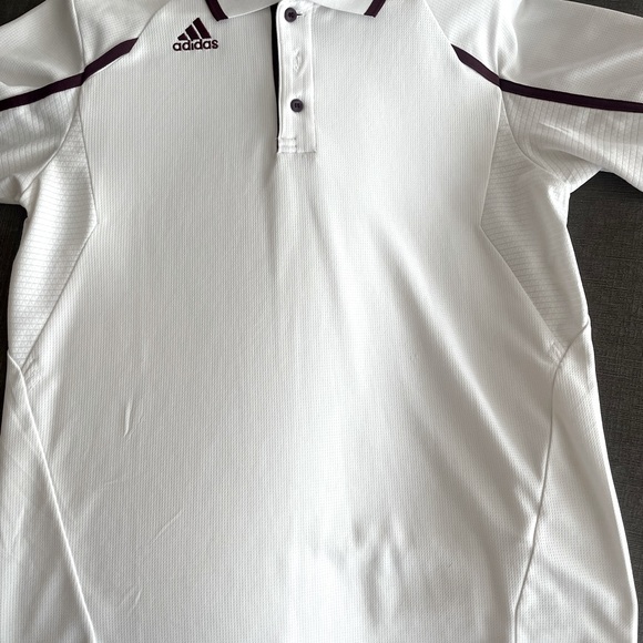 adidas | Shirts | Adidas Maroon And White Golf Shirt Dri Fit | Poshmark